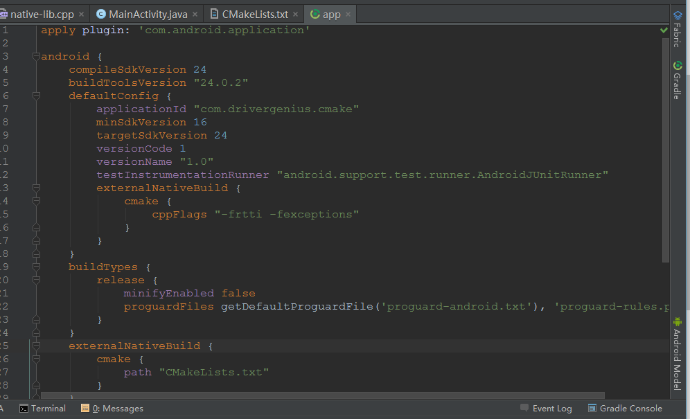 Android Studio 2.2 + ndk-r12b下CMake和NDK-Build - 魅力程序猿